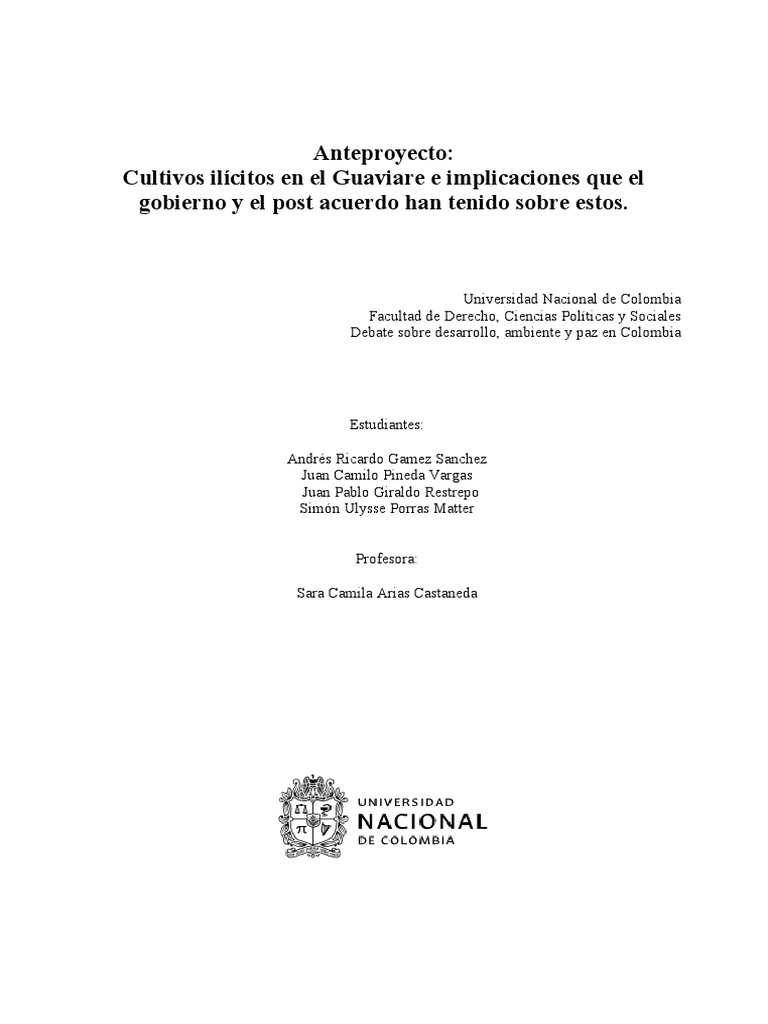 Anteproyecto | PDF | Colombia