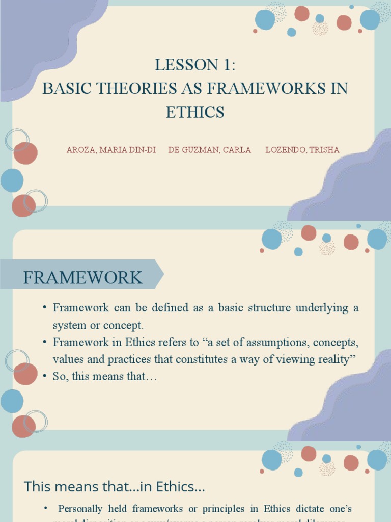 Lesson 1 Basic Theories As Frameworks in Ethics | PDF