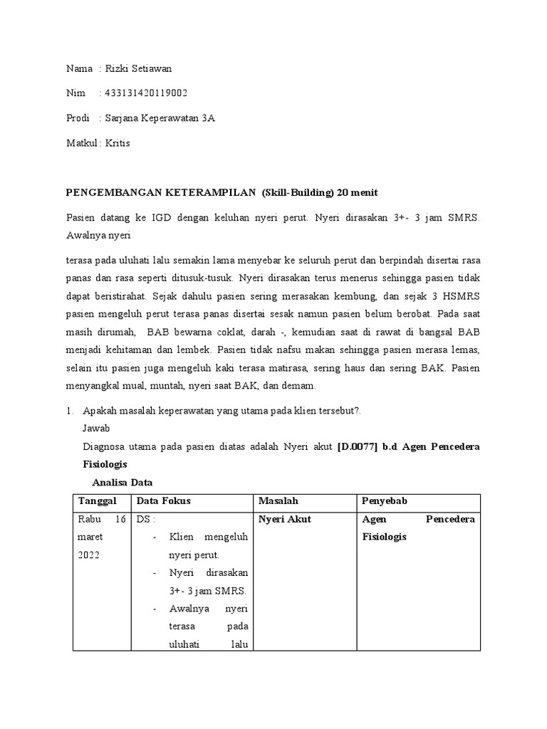 Rizki Setiawan - Kritis - Askep Porforasi Gaster - m.9 | PDF