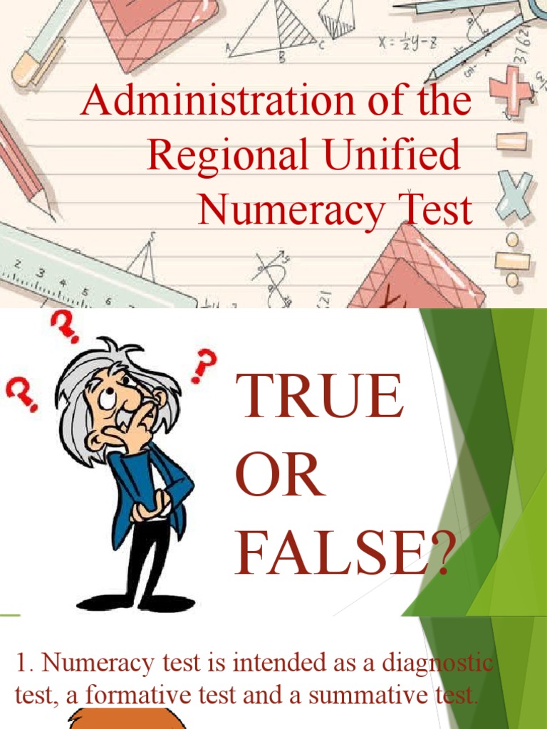Analysis of the Regional Unified Numeracy Test: Purpose, Administration ...