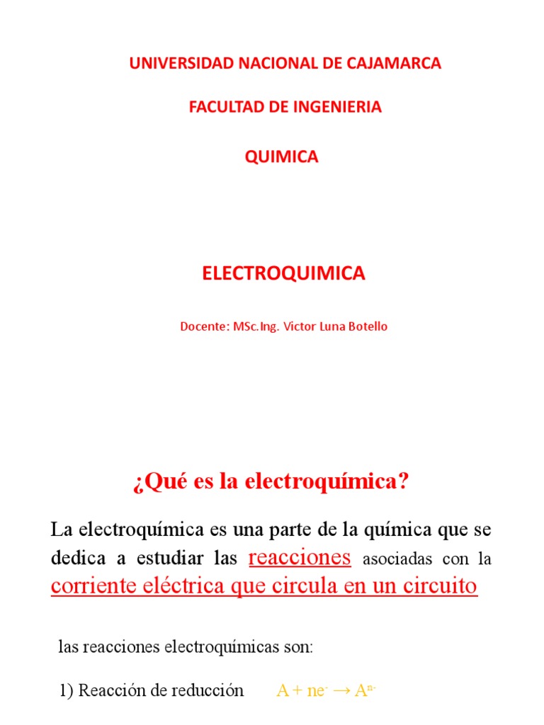 Electroquimica Conceptos | PDF | Redox | Electroquímica