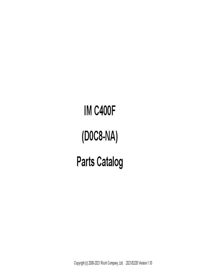 IM C400F (D0C8-NA) Parts Catalog | PDF