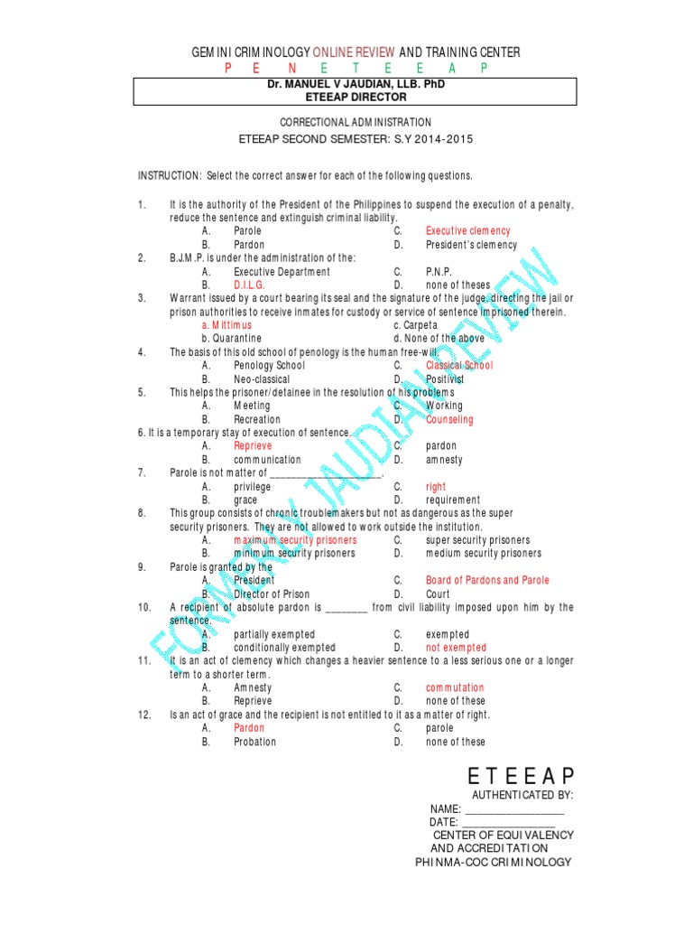 Eteeap: Gemini Criminology and Training Center | PDF