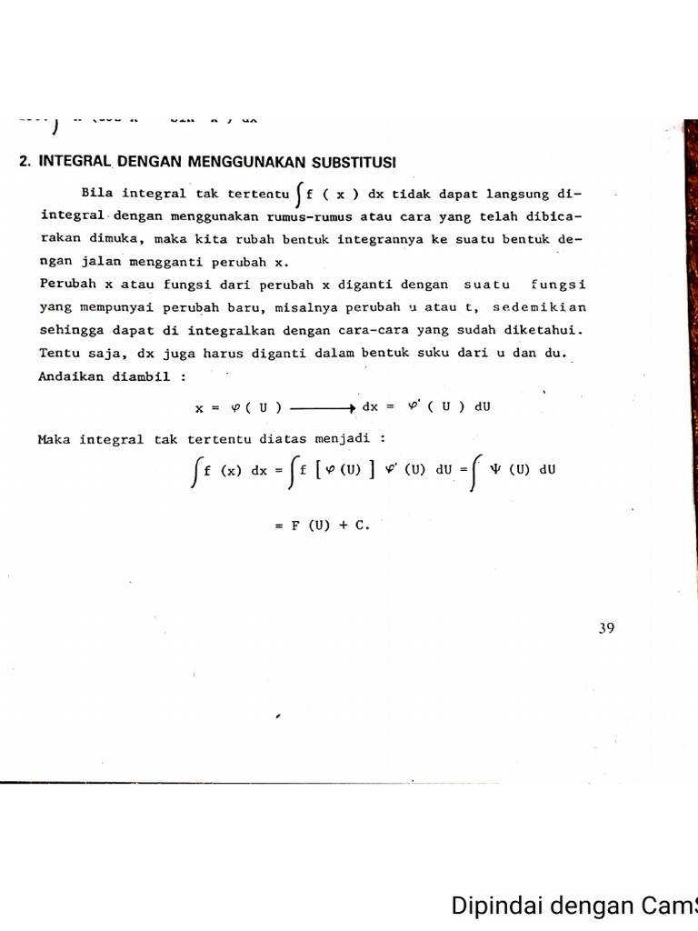 Integral Metode Substitusi | PDF