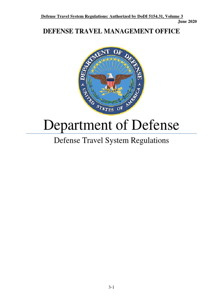 Department of Defense: Defense Travel System Regulations | PDF | Per ...