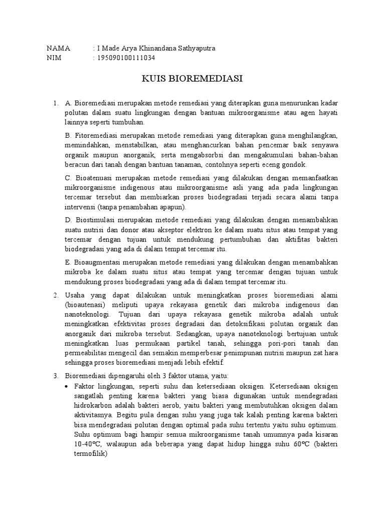 Metode Bioremediasi dan Fitoremediasi | PDF
