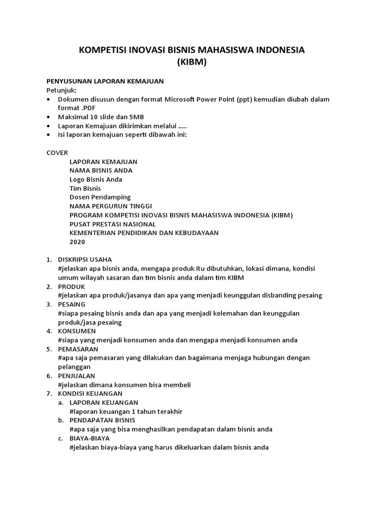 Laporan KIBM | PDF | Karier & Perkembangan | Bisnis