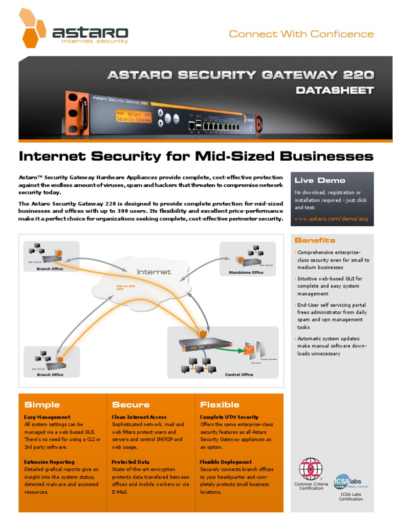 Astaro Security Gateway 220 en | PDF | Gateway (Telecommunications) | Internet