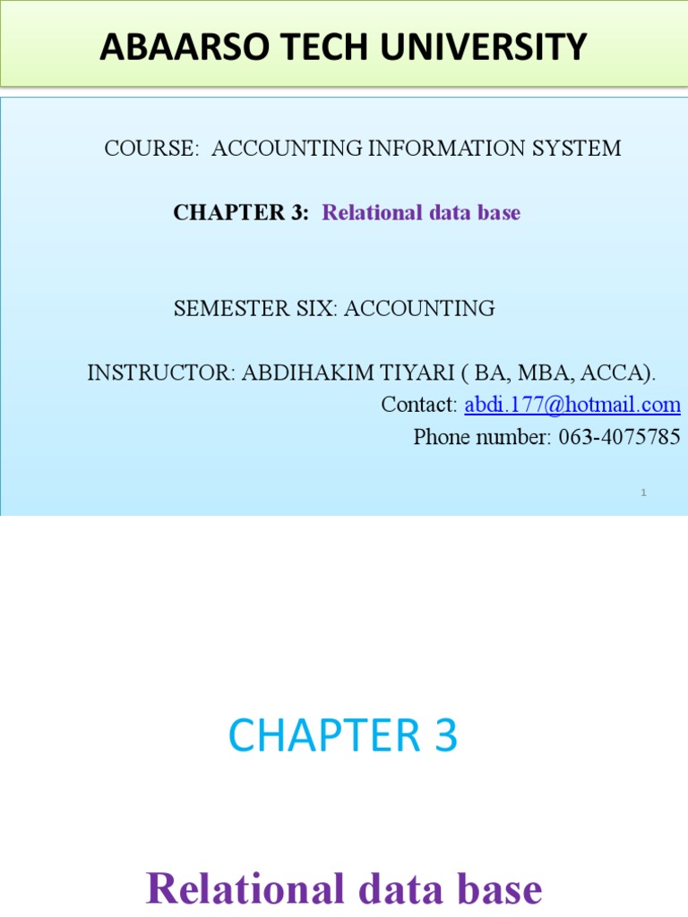 AIS CH3 (Relational Database) | PDF | Databases | Relational Model