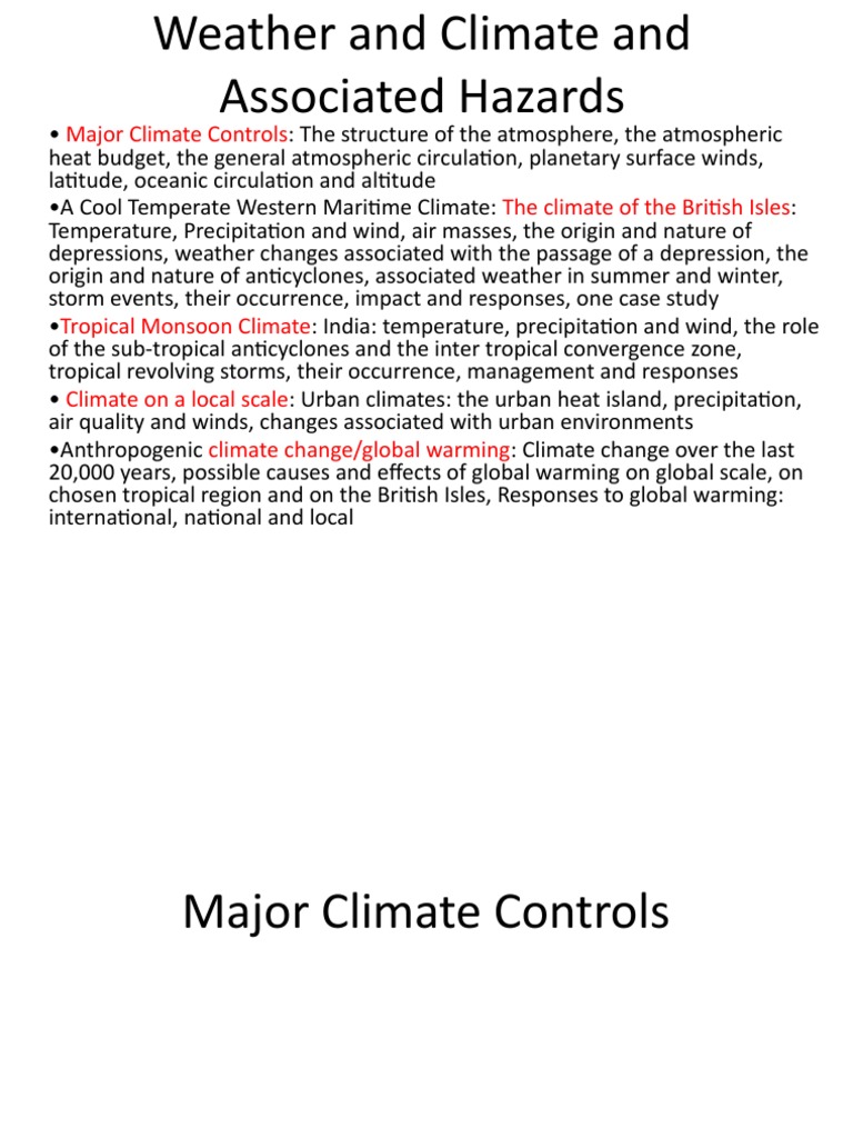 A2 Weather Hazards and Climate Revision My Version | PDF | Windstorms ...