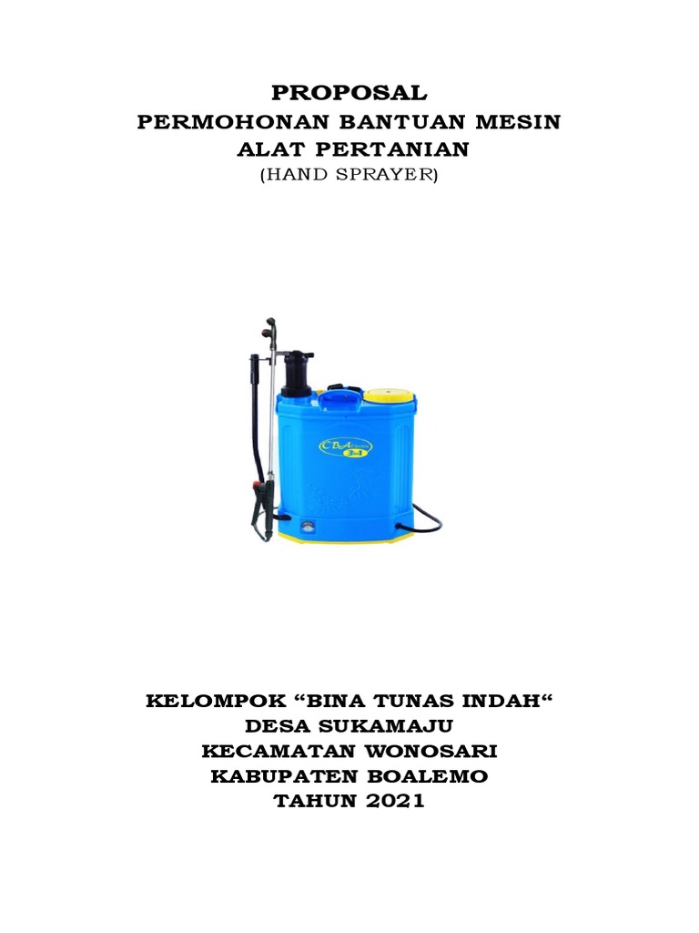 Proposal Bantuan Hand Sprayer Pertanian | PDF