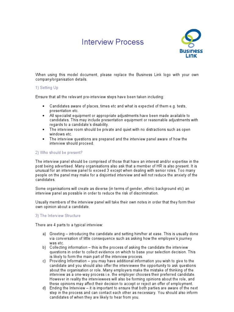 Interview Process Template 10 | Interview | Discrimination
