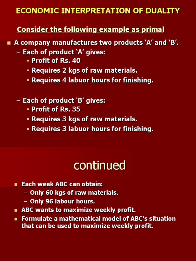 Lecture 5 (Duality Interpretation) | PDF | Profit (Economics ... Lecture 5 (Duality Interpretation) | PDF | Profit (Economics ...