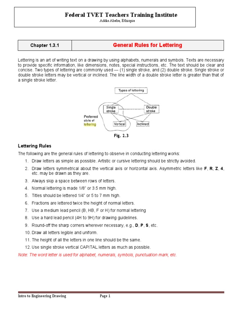 Chapter 1.3 Drawing - Lettering | PDF | Letter Case | Drawing