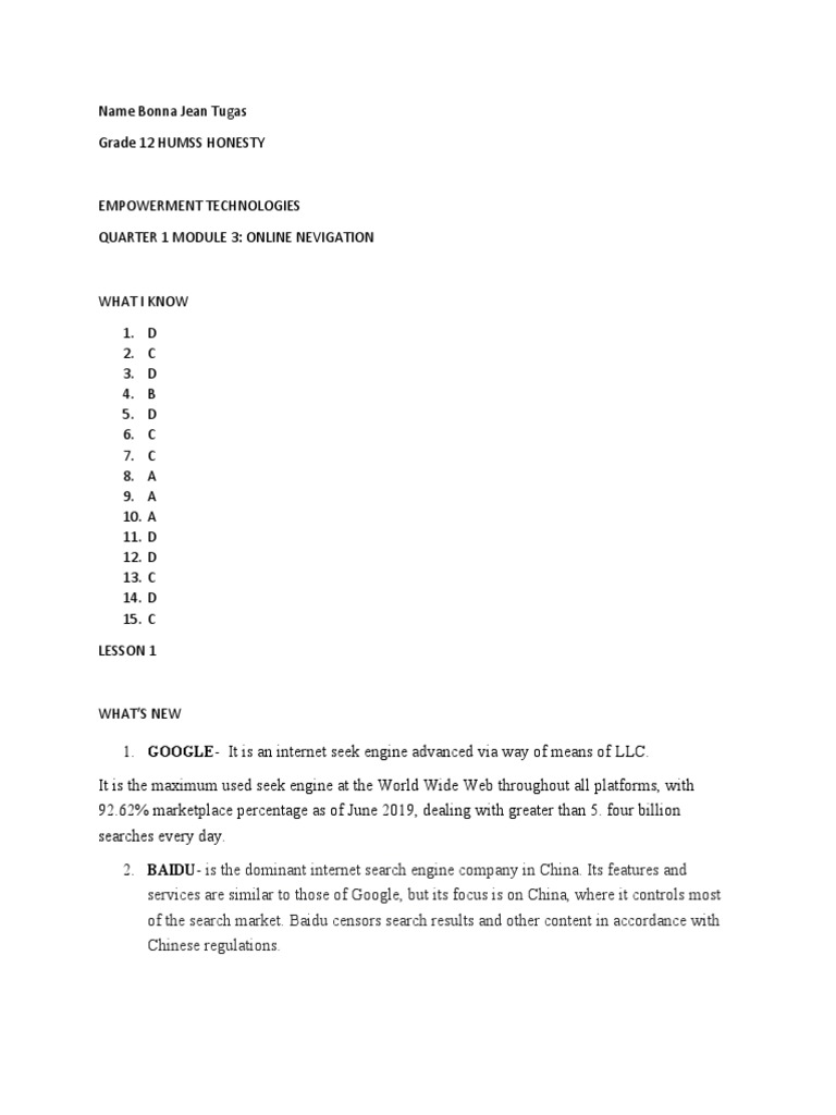 Empowerment Technologies Module 3 Q-1 | PDF