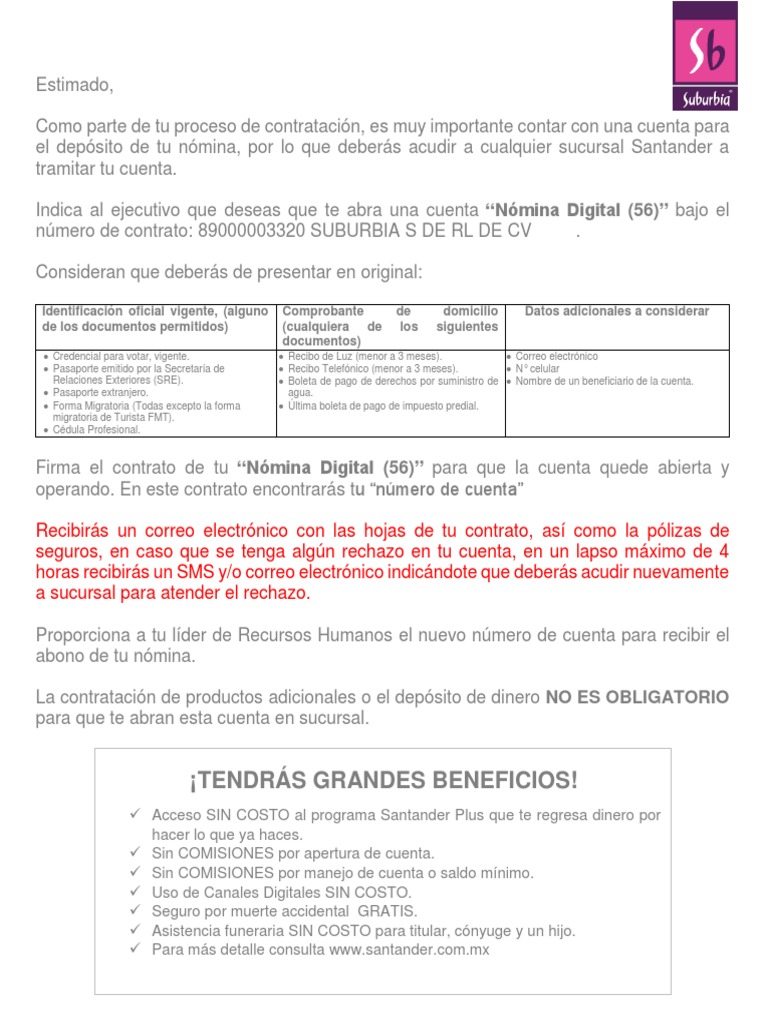Nueva Carta Santander Julio 2021 | PDF