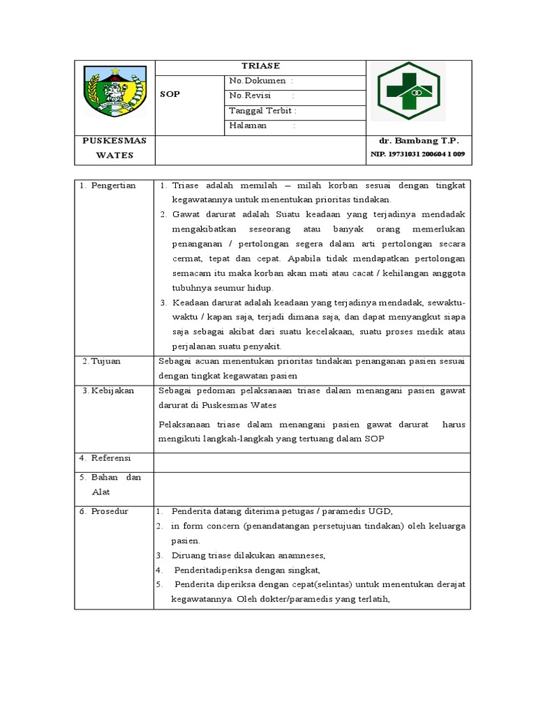 Sop Triase | PDF