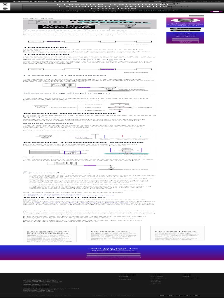Pressure Transmitter Explained - Working Principle - RealPars | PDF