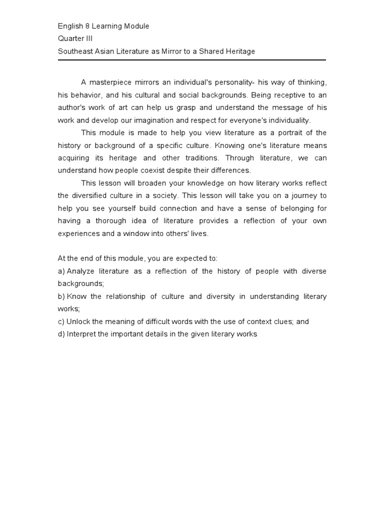 Reflecting on Shared Heritage through Southeast Asian Literature | PDF ...