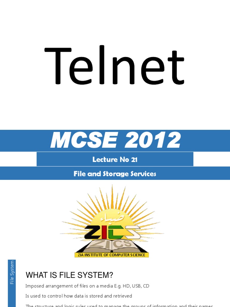 Windows File Systems & Telnet Basics | PDF