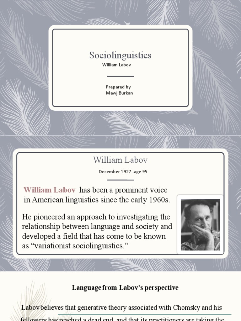 Sociolinguistics: William Labov | PDF | Sociolinguistics | Linguistics