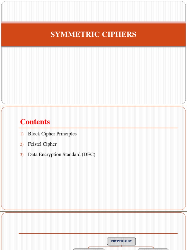 SYMMETRIC CIPHERS PRINCIPLES | PDF | Cipher | Cryptography