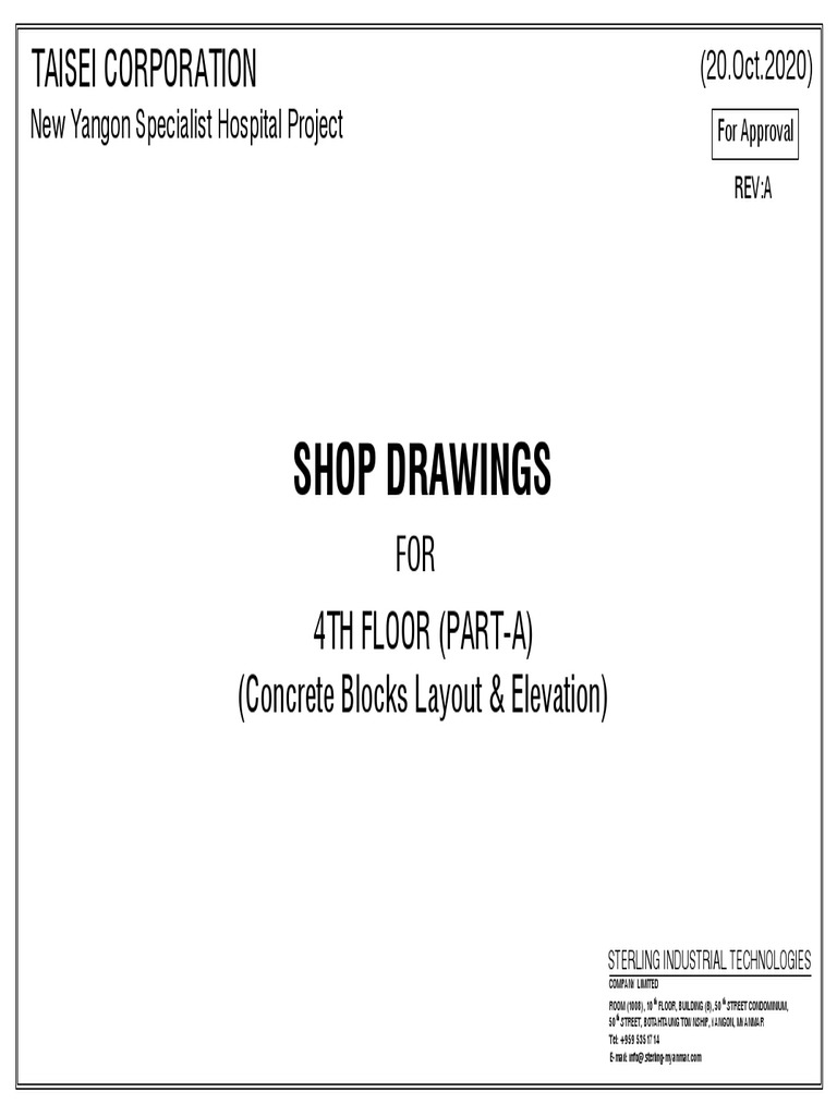 Concrete Blocks Layout & Elevation For 4th Floor (Part-A) | PDF