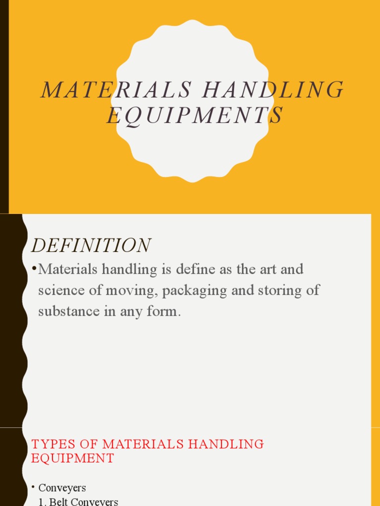 Materials Handling Equipments | PDF