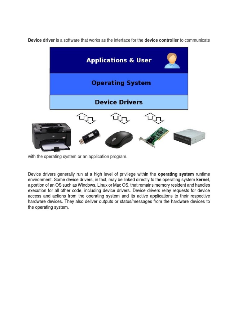 The Relationship Between Device Drivers, Device Controllers, and Operating Systems | PDF