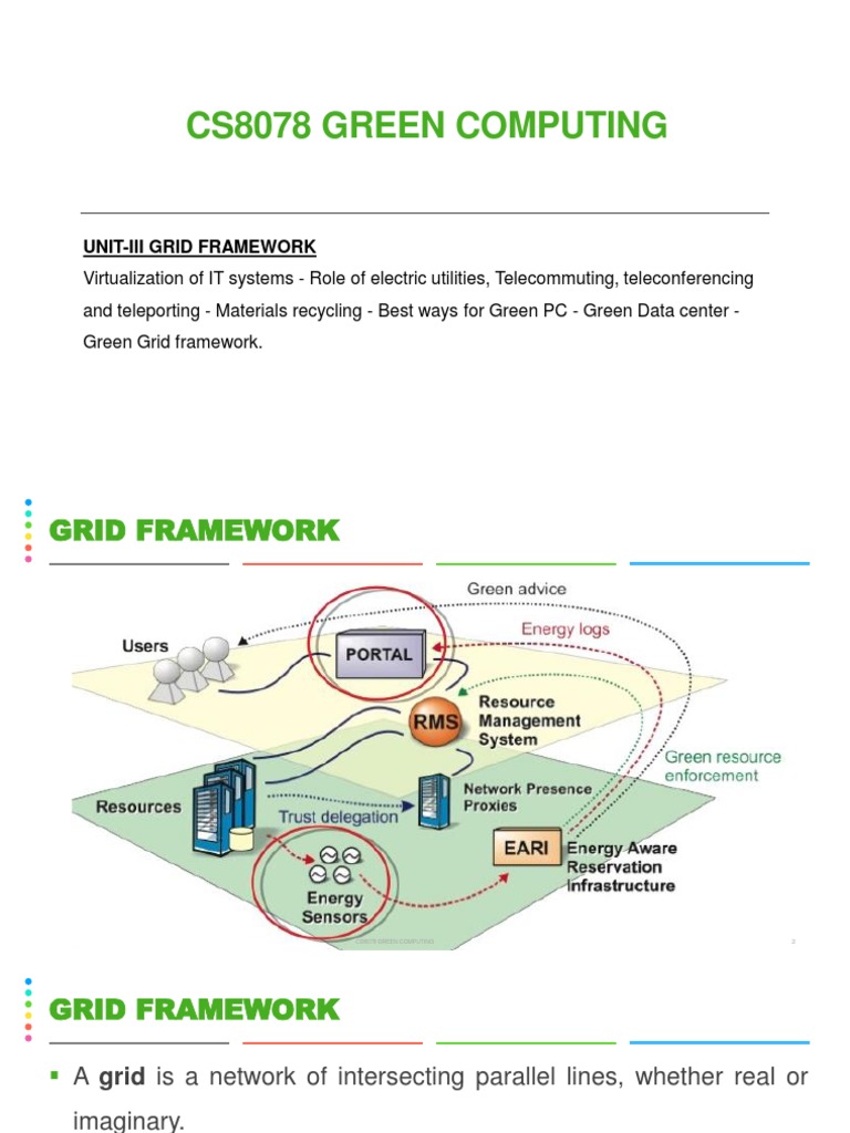 Cs8078 Green Computing: Unit-Iii Grid Framework | PDF | Virtualization | Virtual Machine