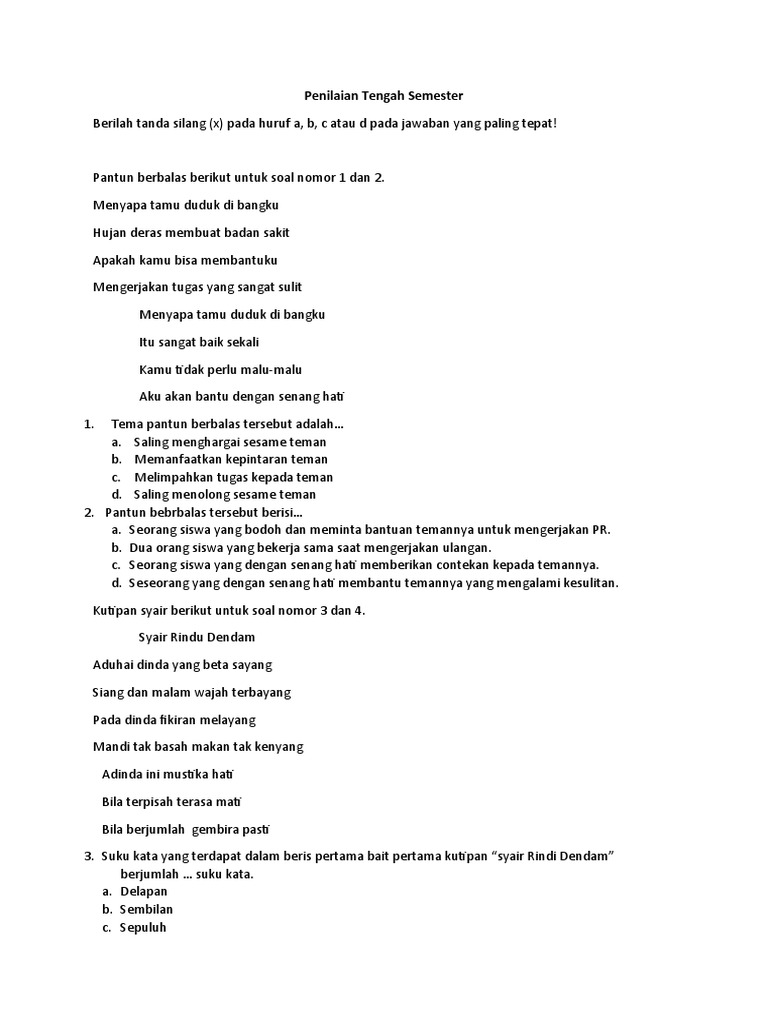 PTS Bahasa Indonesia KLS 7 Sems.2 | PDF