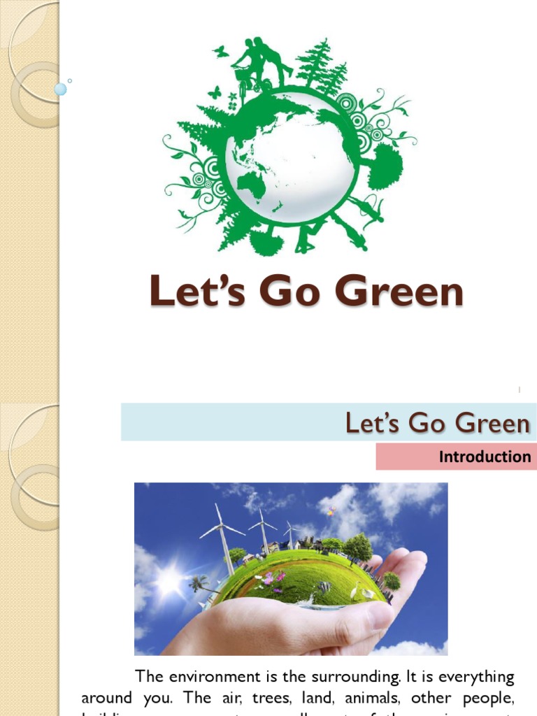 Lesson 12 - Lets Go Green | PDF | Climate Change | Natural Environment
