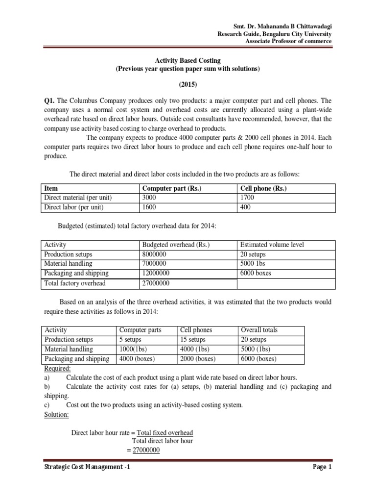 SCM Solved 2 | PDF | Cost Accounting | Business