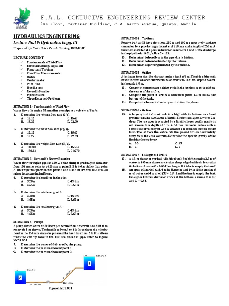 HGE#003-Hydraulics Engineering 3 | PDF | Fluid Dynamics | Reynolds Number