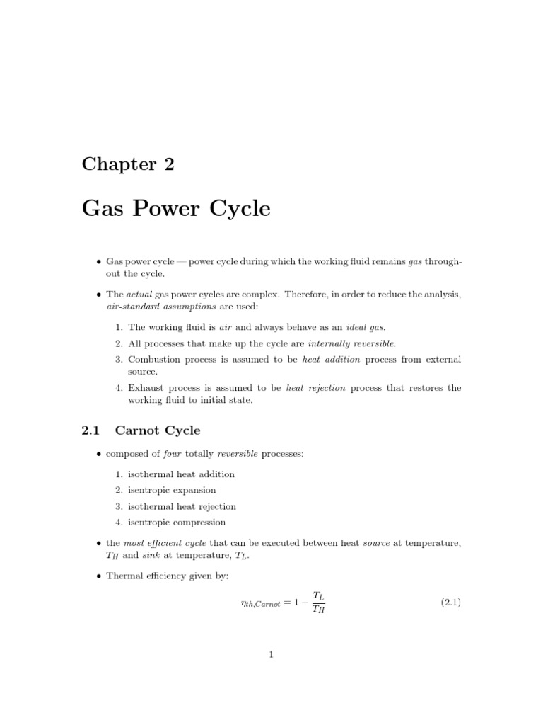 Overview of Gas Power Cycles | PDF | Diesel Engine | Cylinder (Engine)