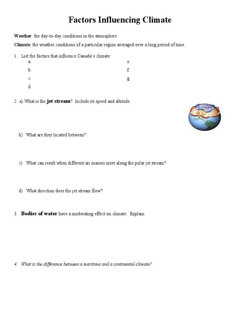 10.1 - Factors Affecting Climate PPT Note HO | PDF