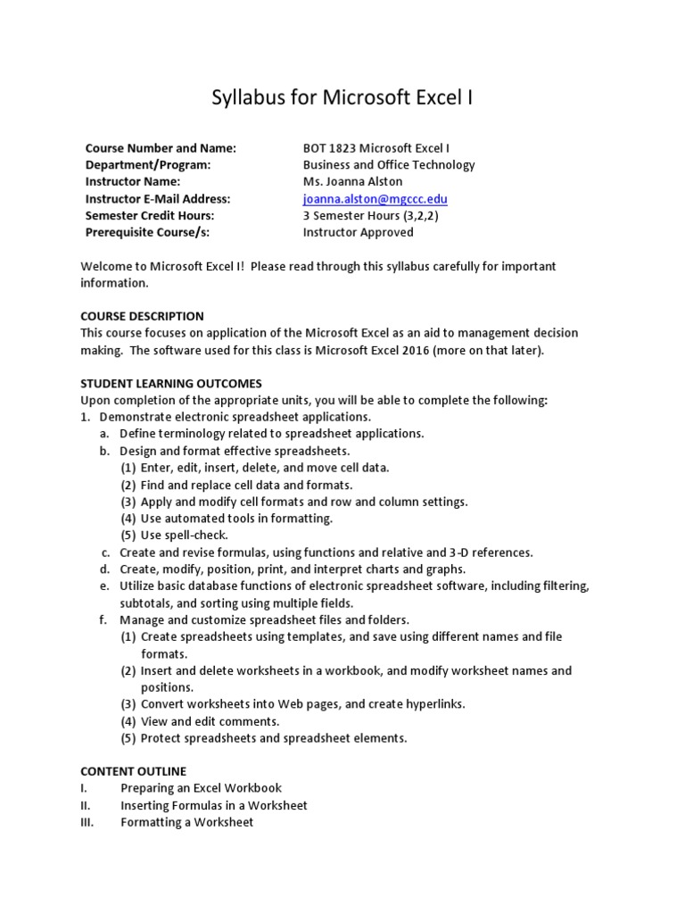 Excel Study Plan | PDF | Spreadsheet | Microsoft Excel