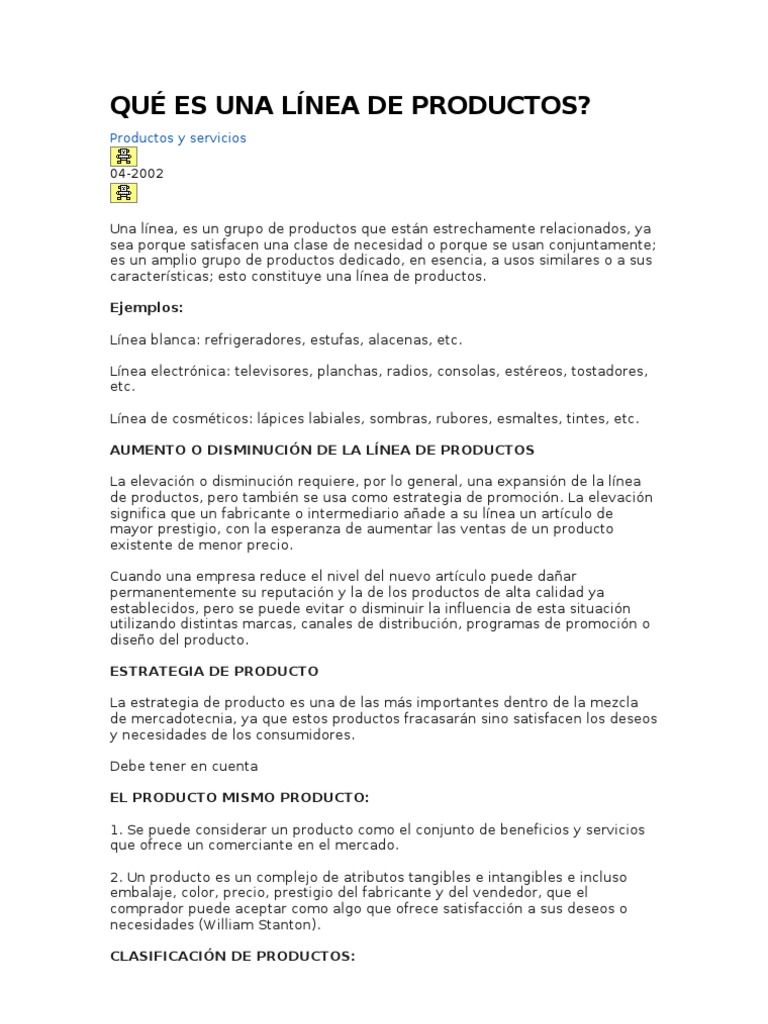 Qué Es Una Línea de Productos MRK | PDF | Producto (Negocio) | Marketing