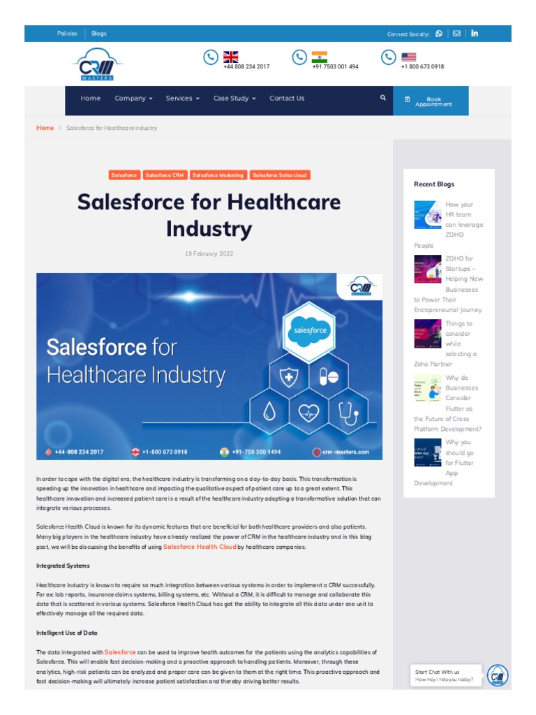 Salesforce For Healthcare Industry | PDF | Customer Relationship ...