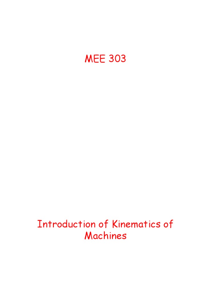 Mechanics of Machine - 1 | PDF | Machines | Force