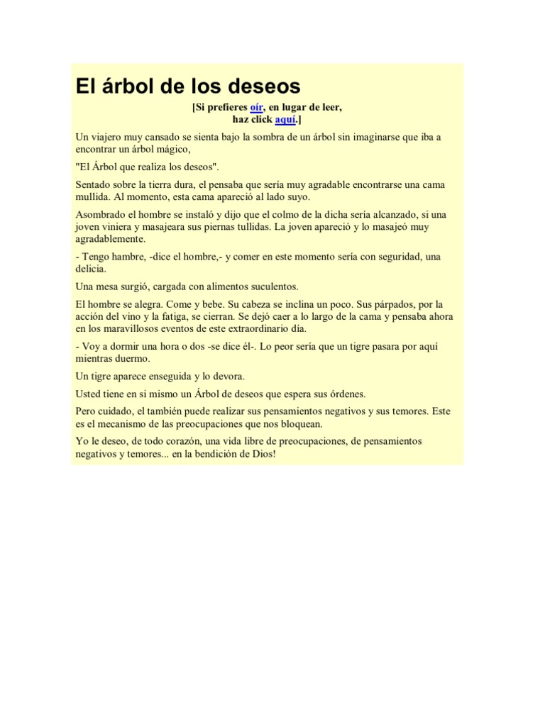 El Árbol de Los Deseos | PDF