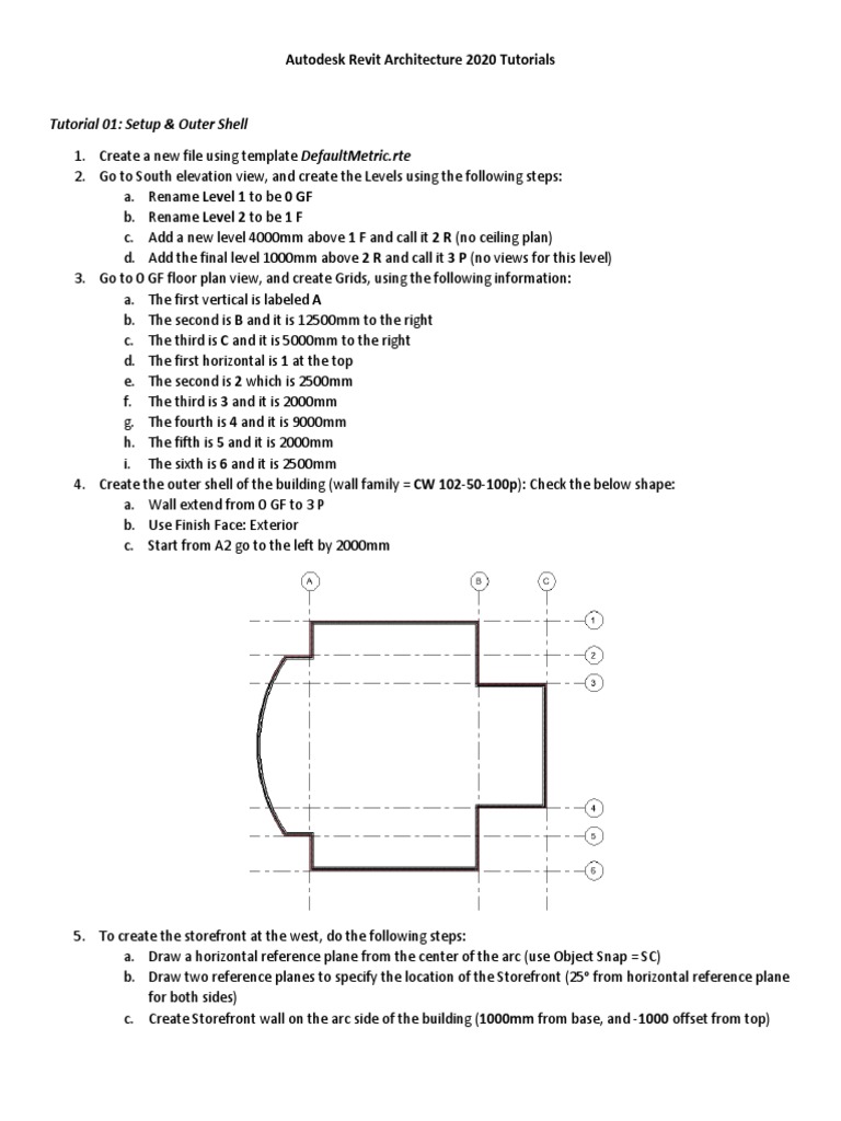 Autodesk Revit Architecture 2020 Tutorials | PDF | Stairs | Wall