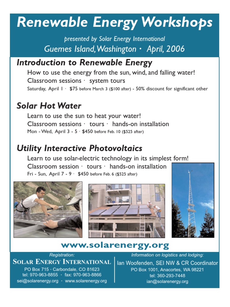 Renewable Energy Workshop | PDF | Photovoltaics | Photovoltaic System