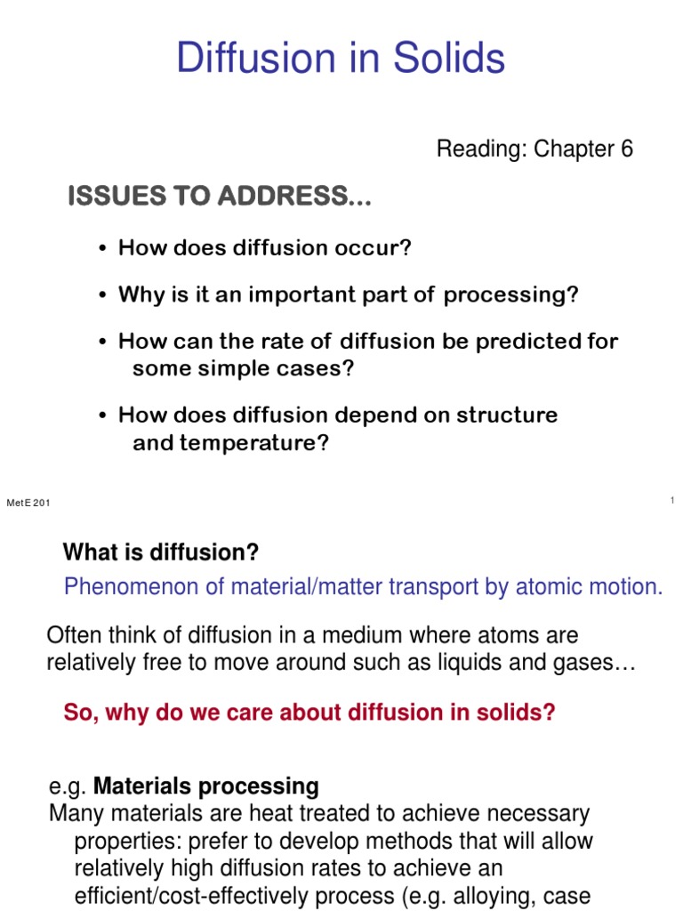 Understanding Diffusion in Solids | PDF | Diffusion | Chemical Bond