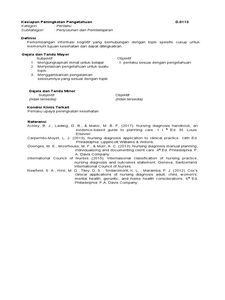 D.0113 Kesiapan Peningkatan Pengetahuan | PDF