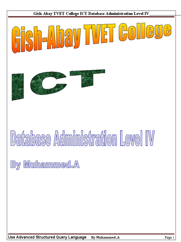 ICT ITS4!06!0811 Use Advanced Structural Query Language | PDF