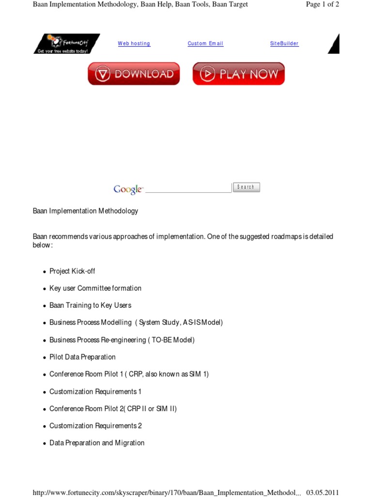 Baan Implementation Methodology | PDF