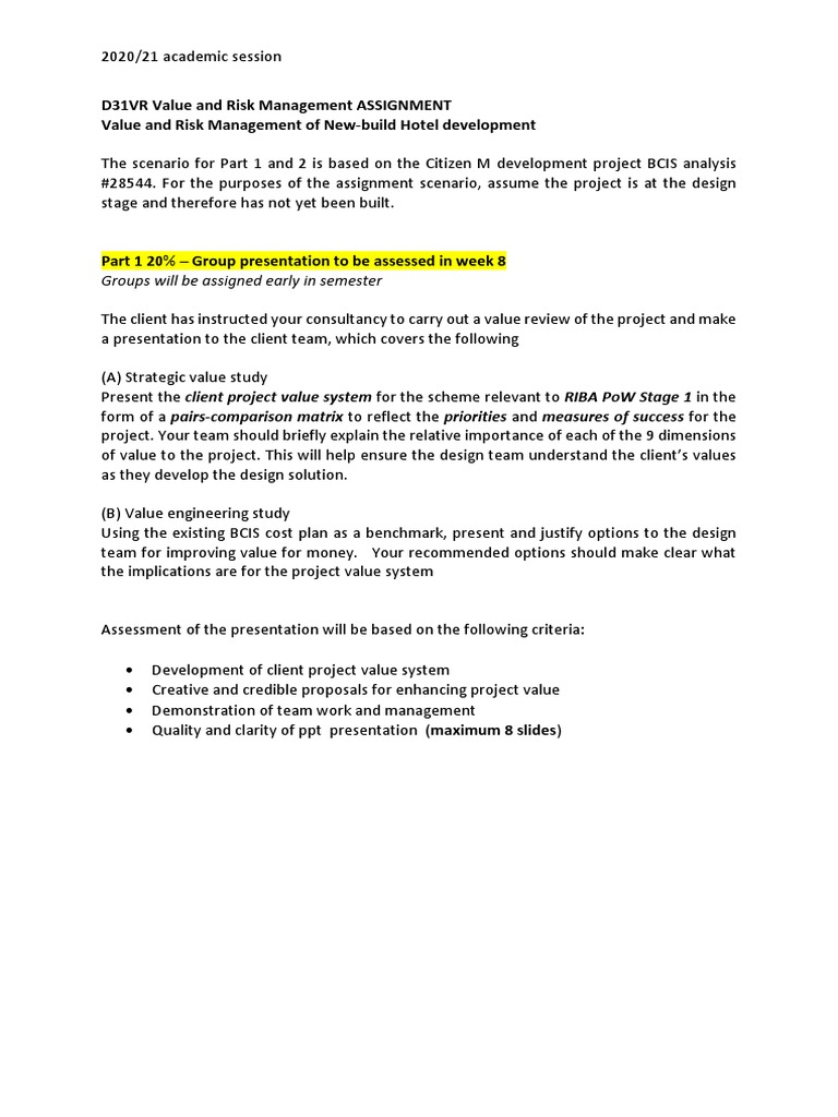 Value and Risk Management for Hotels | PDF | Risk | Risk Management