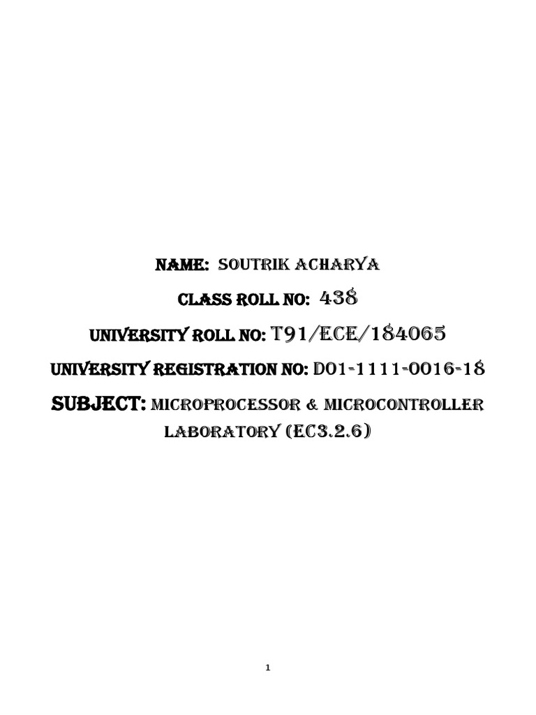 Microprocessor Assignment3 | PDF | Assembly Language | Binary Coded Decimal