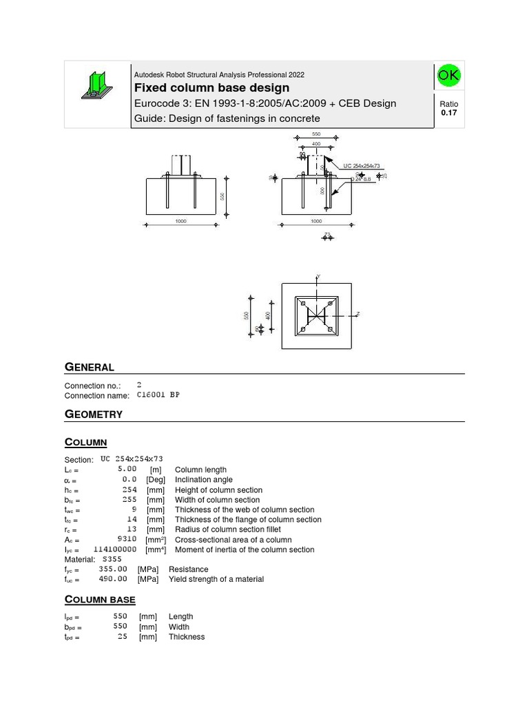Analysis of Fixed Column Base Design According to Eurocode Standards ...